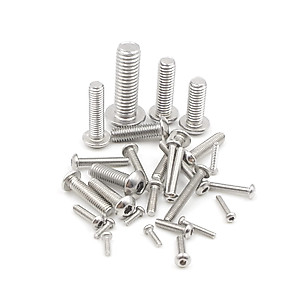 MCMASKE Metric M2 M2.5 M3 M4 M5 M6 M8 304 Stainless Steel Button Head Socket Cap Screws Assortment Kit