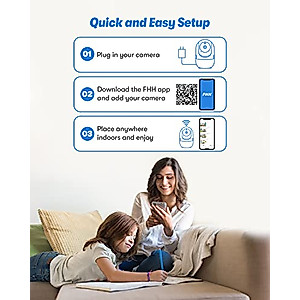 FHH Security Camera 2K Cameras for Home Security with Night Vision, Two-Way Audio,Motion Detection, Phone APP,Remote Contol Indoor WiFi Camera,Ideal for Baby Monitor/Pet Camera