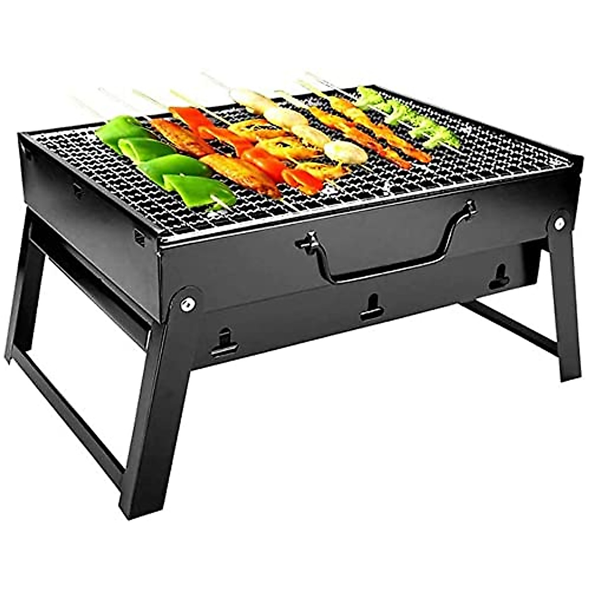 Charcoal Barbecue Grill Portable Folding BBQ Grill Barbecues Outdoor Charcoal Barbecue Desk Cooking for Picnic Garden Terrace Camping Travel Suitable for 3 to 5 People