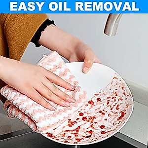 Tecotely Microfiber Cleaning Cloth & Reusable Kitchen Towels Dish Cloth High Absorbent 10"x10" (21 Pack) - Easy to Clean Quick Drying