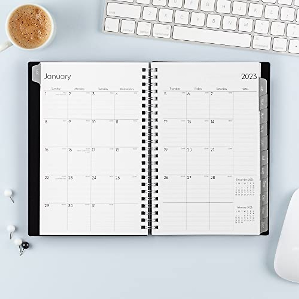 Blue Sky 2023 Weekly and Monthly Planner, January - December, 5" x 8", Flexible Cover, Wirebound, Enterprise (142095)