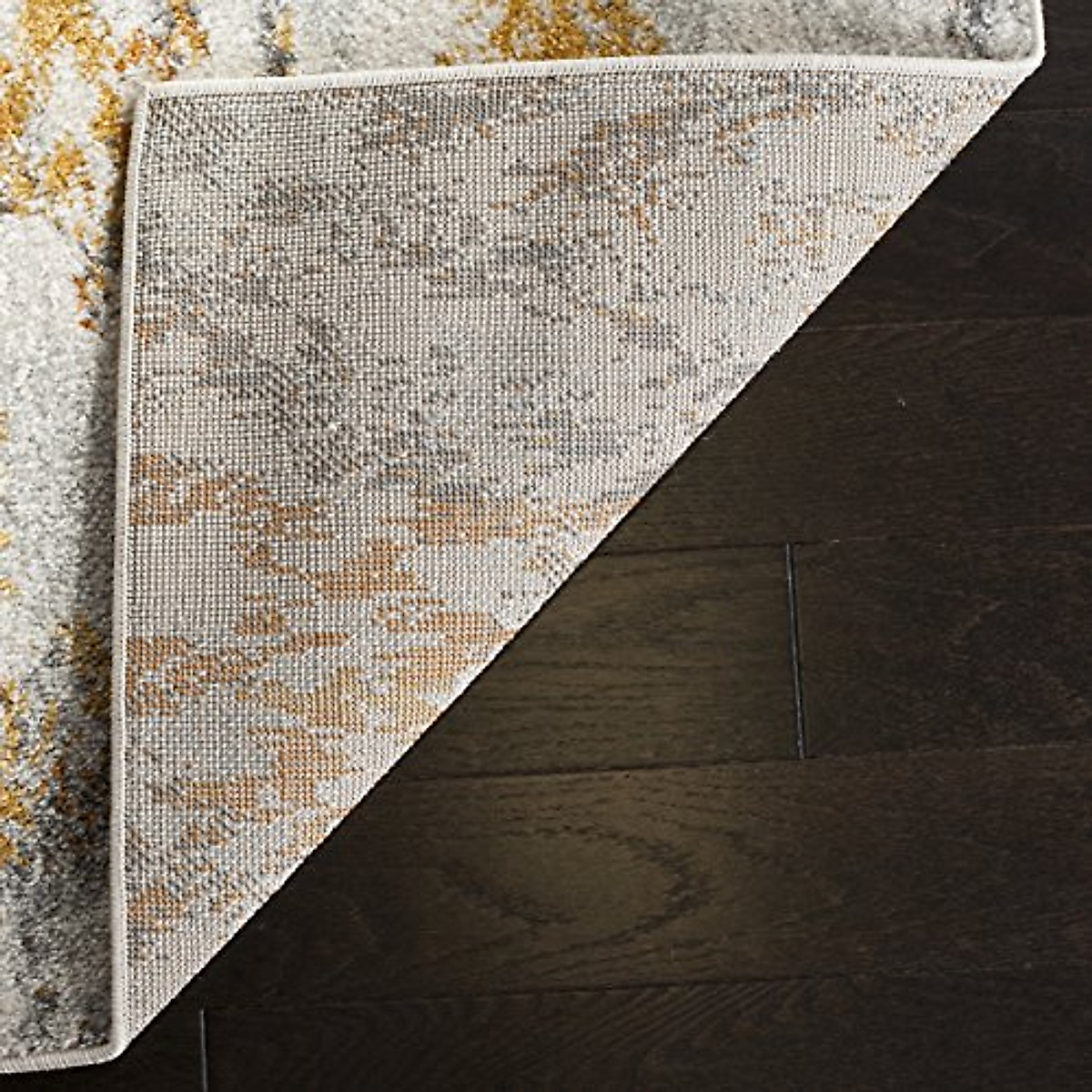 SAFAVIEH Madison Collection 6'7" x 9'2" Cream / Orange MAD608K Boho Chic Distressed Non-Shedding Living Room Bedroom Dining Home Office Area Rug