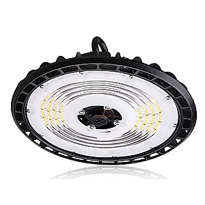 RuggedGrade 100 Watt LED High Bay UFO Corvus Series Lights - with 40w Kono Series Battery Back Up - 14,500 Lumen - 3.3ft Cord - 5000K - DLC Premium 5.1 Optional