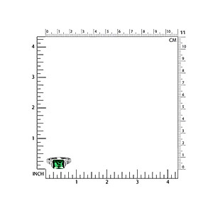 Silvershake 2.6ct. 10x8MM Octagon Green Nano Emerald 925 Sterling Silver East-West Solitaire Ring Size 7