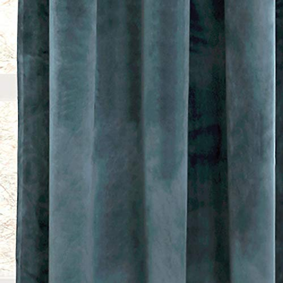 Lush Decor Prima Velvet Solid, 108” x 38”, Slate Blue Curtains Color Block Light Filtering Window Panel Set for Living, Dining, Bedroom (Pair), L