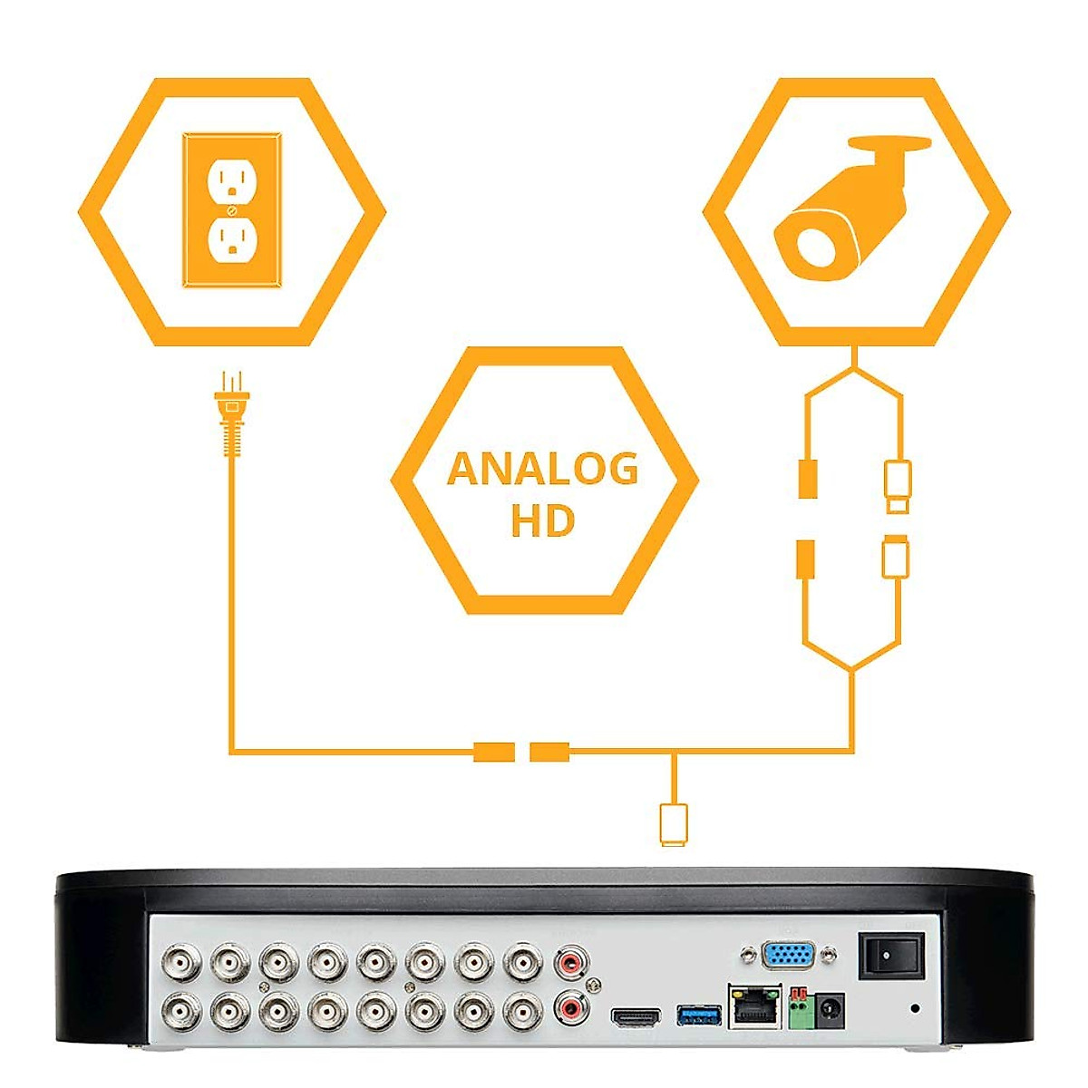 Lorex Indoor/Outdoor Wired Security Camera System, 1080p HD Bullet Cameras with Motion Detection Surveillance, Night Vision & Smart Home Voice Compatibility, 2TB 16 Channel DVR, 16 Cameras