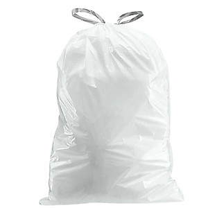 Plasticplace Custom Fit Trash Bags simplehuman (x) Code H Compatible, 8-9 Gallon, 30-35 Liter,18.5" x 28", 200 Count, White