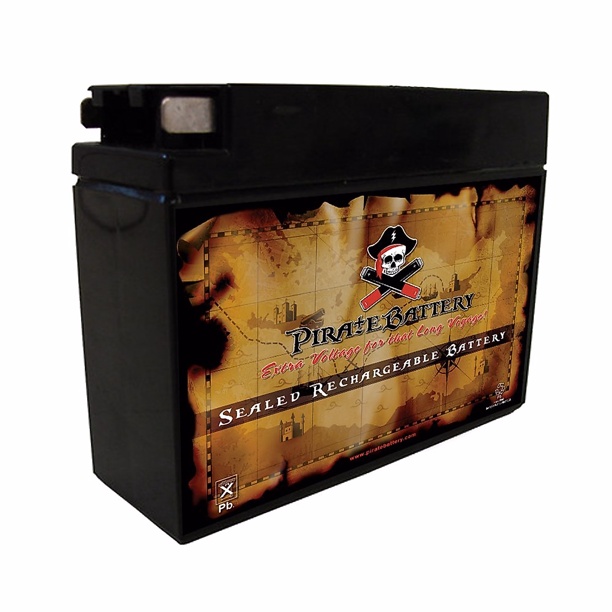 Pirate Battery 4B-BS Maintenance Free Replacement Battery for Suzuki and Yamaha Motorcycle: 12 Volts, 3 Amps, 2.3 Ah, Tab Terminal