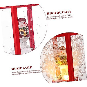 DOITOOL 1Pc Christmas Light Up Ornament Music Decor Tabletop Decor Desk top Decor PVC Lighted Snow Globe Lantern Snow Globe Water Lantern Christmas Night Light lamp Christmas Lamp Supplies