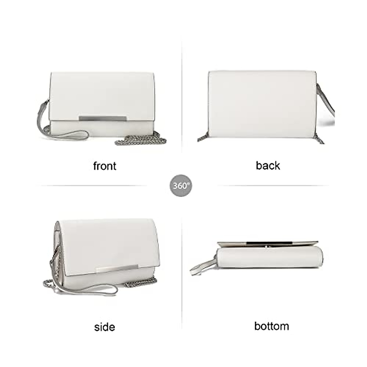 AFKOMST Small Clutch Purses for Women Summer Crossbody Bags and Straw Wristlet Handbags with Chain Strap