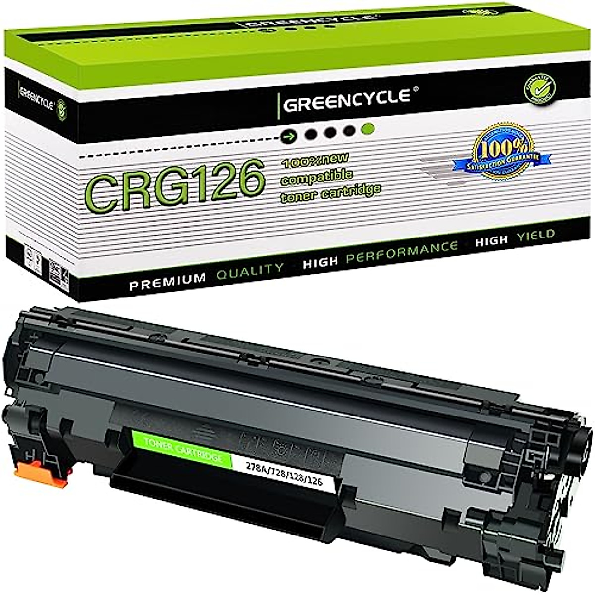 greencycle Compatible Toner Cartridge Replacement for Canon 126 CRG-126 CRG126 3483B001 ImageClass LBP6200d LBP6230dw Printer (Black,1 PK)