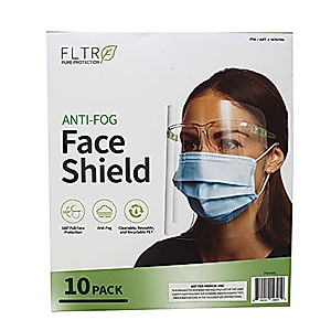 FLTR Pure Protection Anti-Fog Face Shields 10-pack Barrier Comfort