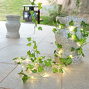 Vine String Lights, [1 Pack] Ivy Decor Maple Leaf Garland Wreath Hanging lamp with 20 LED, Fairy Night Lights for Home, Room, Bedroom, Wall Decoration (6.5 FT, Battery Powered)