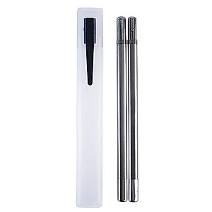 Kikkerland Collapsible Travel Chopsticks,Silver