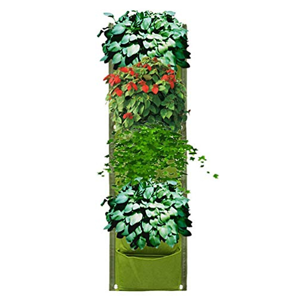 Cabilock Hanging Wall Plants 7- Pocket Vertical Hanging Planter Nonwoven Fabric Hanging Garden Planter Bag Wall Plant Grow Bag for Indoor Outdoor Balcony Planting Phyto