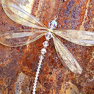 IcyAits Suncatcher Dragonfly, Small Dazzlefly Dragonfly Sun Catcher with Crystals,Rainbow Maker Pendant Window Hanging Ornamen…