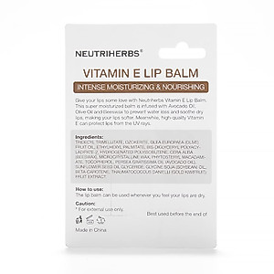 Neutriherbs Vitamin E Lip Balm Lipstick for Women, Moisturizing Lip stick Beauty Makeup Long-Lasting Rose Honey Stick Gloss Lip Balm 0.13 Fl Oz