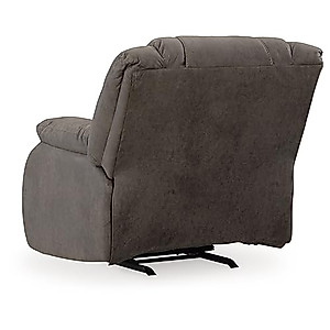 Signature Design by Ashley First Base Modern Faux Leather Rocker Recliner, Gray