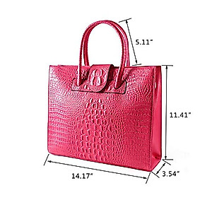 boshiho Women Handbag Fashion Ladies Purse Satchel Shoulder Tote Bag Real Leather Elegant Messenger Top-Handle Bags for Girls (Hot Pink)