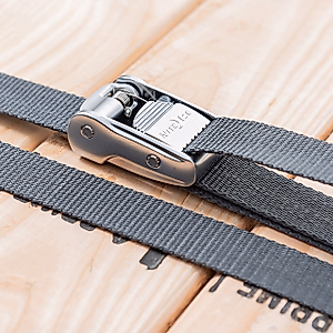 Nite Ize Dual CamJam Tie Down System - Tie Downs - Ratchet Straps - Tie Down Straps for Trucks & Cars - Luggage Strap for Camp Gear - Tie Downs Moving Supplies - 8 ft Strap, Black