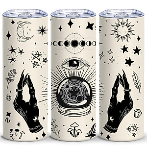 ATHAND Magic Witch Hand Eye 20oz Skinny Tumblers Cup Coffee Mug with Lid Stainless Steel Skinny Tumblers