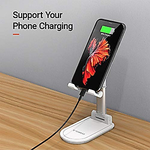 TORRAS Foldable Cell Phone Stand for Desk [Ultra-Portable] Adjustable Desktop Phone Holder Thick Case Friendly Phone Dock Compatible for iPhone 13 12 11 Pro Max, Samsung Galaxy S21+Ultra Note 20 & All