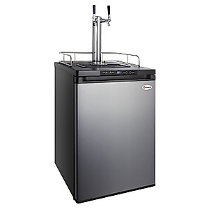 Kegco Kegerator, Dual Tap, Stainless Steel