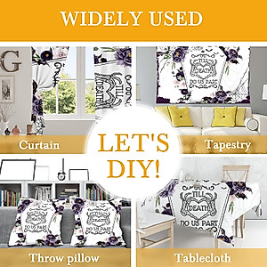 Mocsicka Till Death Do Us Part Backdrop Mr and Mrs Skull Halloween Wedding Party Decoration Flower Coffin Bachelorette Bridal Shower Engagement Party Banner (Purple, 7x5ft(82''x60''))