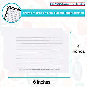 Meadowsweet Kitchens Recipe Card Set - 25 Double Sided Recipe Cards 4 x 6 Inch, Perfect Size Blank Cards for a Recipe Card Box, Make Your Own Personalized Recipe Book - Abstract Café