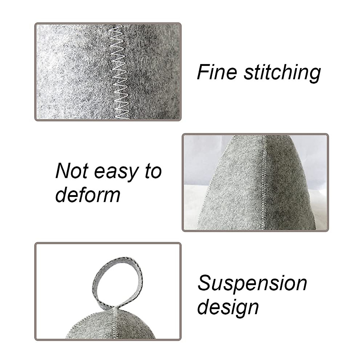 YidaSouko Sauna Hat Foldable Natural Felt Cap Soft Solid Cloche Hat for Hot Dry Steam Room Bath