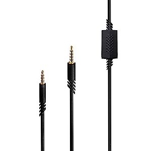 Meijunter Cable for Astro A10/A40 Wired Gaming Headset - Inline Mute 3.5mm Male Extension Wire 2m/6.5 ft,Black