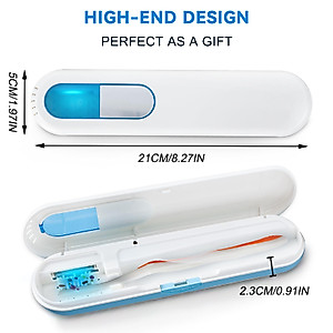 TAISHAN UV Toothbrush Case Sanitizer，Portable Rechargeable Travel Toothbrush Holder,Fits All Toothbrushes for Electric and Manual Toothbrushes,Safety Feature for Home and Travel