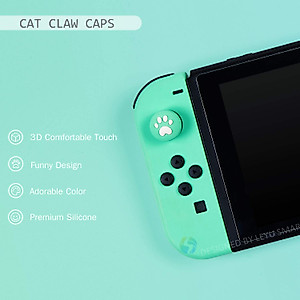 LeyuSmart Cat Paw Thumb Grip Caps for Nintendo Switch/OLED/Switch Lite, Joystick Cap Soft Silicone Cover for Joy-Con Stick,4Pcs (Animal Crossing)