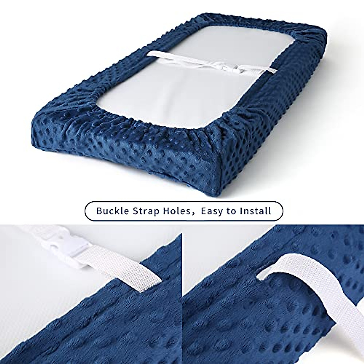 Porune Baby Changing Pad Cover,Water Resistant and Ultra Soft Comfortable Velvet Minky Dot Diaper Changing Table Covers for Baby Girls and Boys,Fit 32”*16” Pads(Poseidon)