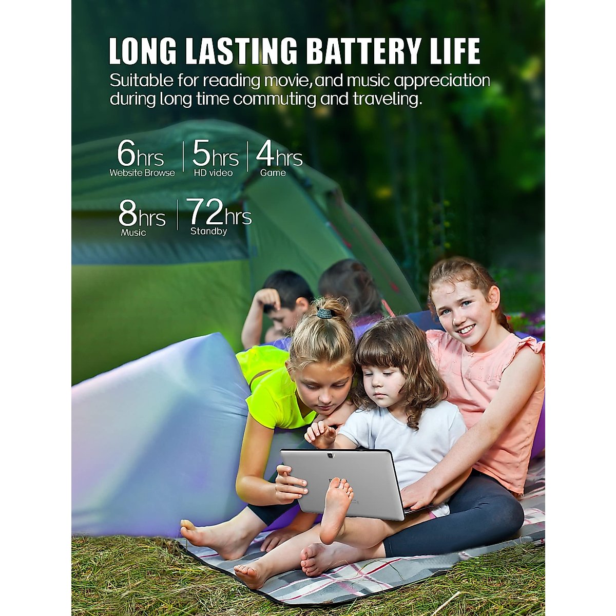 Tablet 10.1 Inch Android 11 Tablets,Quad-Core Processor 3GB RAM 64GB ROM,1280 * 800 IPS Touch Screen,Dual Speaker,2.0 Front + 8.0 MP Rear Camera,Long Battery Life and GMS Certified Tablet
