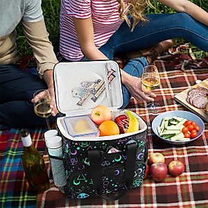 MNSRUU Cooler Bag Magic Skulls Cooler Bag Insulated Lunch Totes Picnic Bag Leakproof Beach Cooler Lunch Box Container
