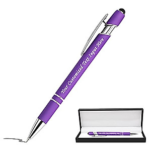 Personalized Ballpoint Pens Custom Pen with Name Text Free Engraved Black Ink Stylus Customized Retractable Bulk&Set Pens Multicolor for Graduation Business School Signature 1Pcs