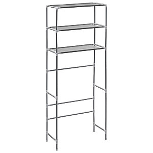 loibinfen 3-Tier Storage Rack Over Laundry Machine, 3-Tier Laundry Room Shelf Over The Washing Machine, Silver Storage Rack Bathroom Organizer Stand Space Saver Shelving Units 27.2"x11"x66.5", -192