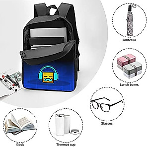 ONBJKPLG Geometry Dash Anime Backpack 17 Inch Cute Funny Bookbag Casual Laptop Daypack for Travel Picnic Camping