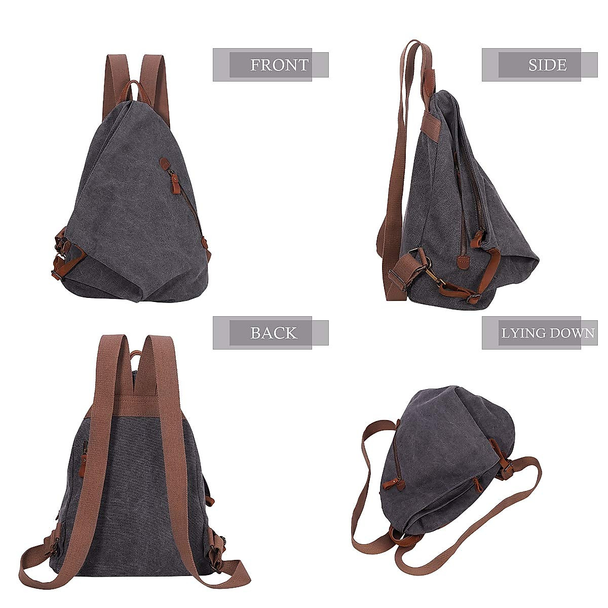 KL928 Canvas Vintage Backpack – Large Casual Daypack Outdoor Travel Rucksack Hiking Backpacks for Men Women