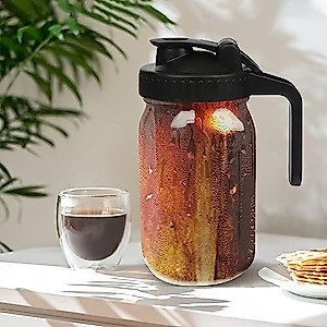 UYANGG Cold Brew Mason Jar Coffee Maker 32 OZ Wide Mouth Cold Brew Pitcher With Coffee Filter and Cleaning Brush For Coffee, Iced Tea, Sun Tea, Lemonade (black)