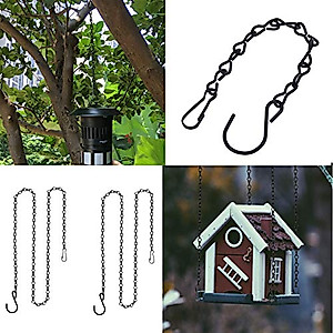 Acronde 4PCS Black Metal Hanging Chains for Bird Feeders, Planters, Lanterns, Billboard, Wind Chimes, Flower Pot Garden