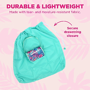 Miamica Soft Travel Laundry Bag with Zipper and Drawstring, Hibiscus, 21” x 22” – Keep Your Dirty Clothes Separate and Your Suitcase Organized – Expandable, Durable, and Foldable Laundry Bag