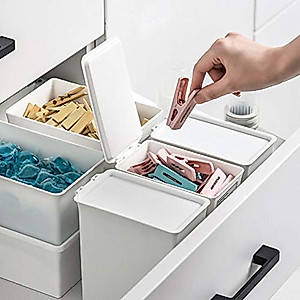 Operitacx Pantry Canister 3pcs Washing Powder Container Plastic Laundry Powder Bin Laundry Soap Dispenser Box Farmhouse Laundry Dryer Sheet Holder for Laundry Room Decorations White Sundries Container