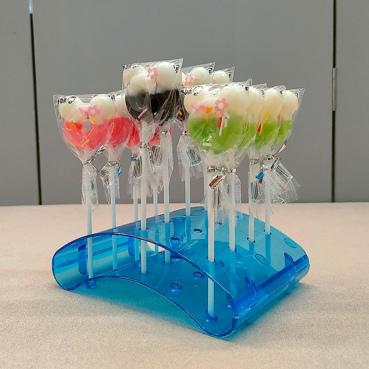 Maybenice Cake Lollipop Holder Display Stand Acrylic Holders 20 Hole Clear Durable Candy Holder for Wedding Party Birthday Dessert Cake Holder