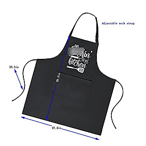 OzosKeiw Funny Cooking Aprons for Women with Pockets, Personalized BBQ Baking Chef Apron Kitchen Gifts for Mom Dad Mother Father Wife Husba One Size