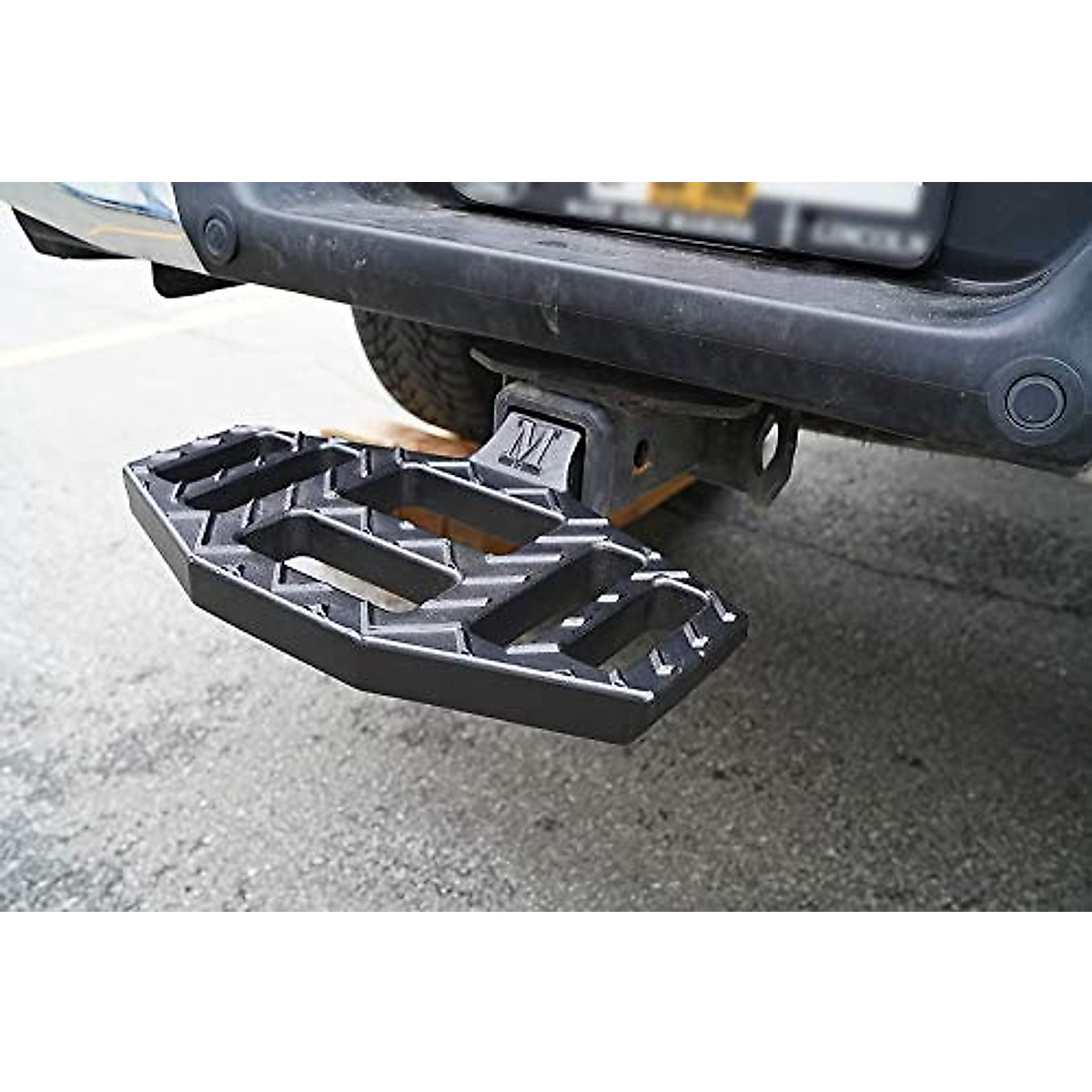 APS Hammer Forged Carbon Steel Black 2-inch Hitch Step Compatible with Class 3 Receiver Hitch (Bumper Guard Bumper Protector Bumper Step)