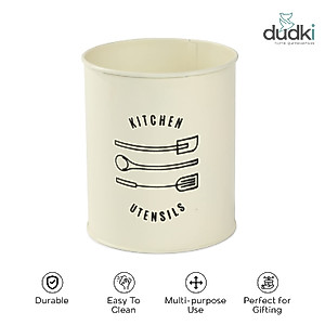 Dudki Countertop Kitchen Cutlery Stainless Steel Holder Spoon and Fork Organizer for Dining Table Serve, Organization & Storage, Cutlery & Flatware Caddy (UTN CUTL IVORY)