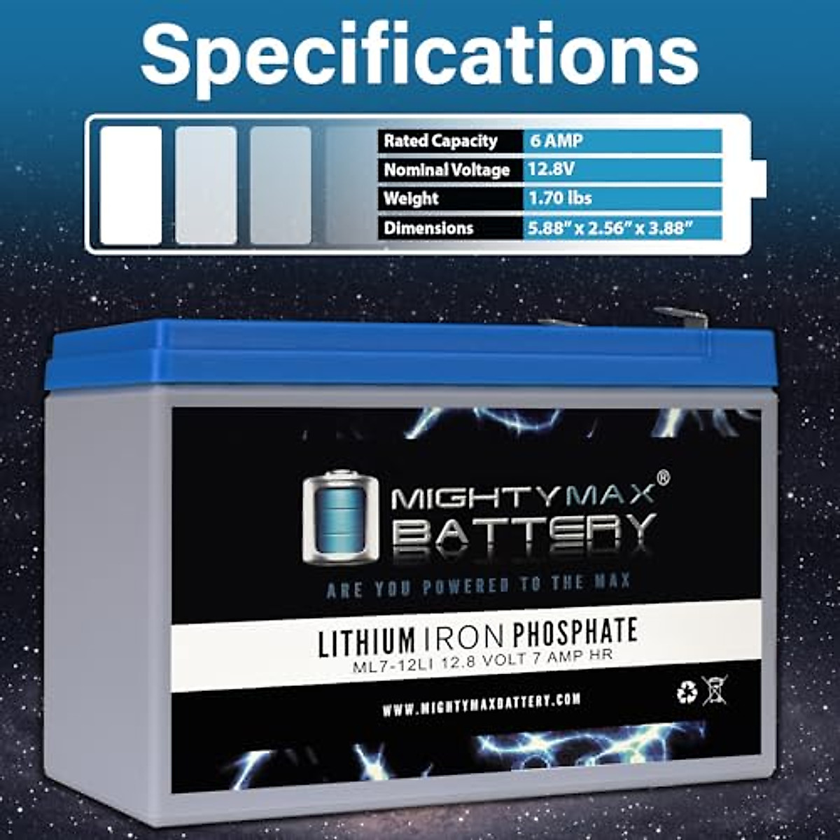 Mighty Max Battery 12V 7AH Lithium Battery Replaces Mighty Mule Gate Opener FM500 502