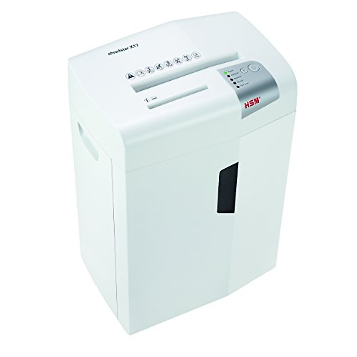 HSM shredstar X17, 17-Sheet Cross-Cut Paper/CD/Card Shredder, P-4 Security Level, 6.9 Gallon, White